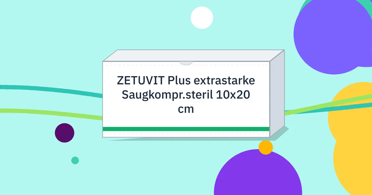 Symbolbild: Packung mit der Aufschrift ZETUVIT Plus extrastarke Saugkompr.steril 10x20 cm (PZN 04871766) – Verfügbarkeit und Bezug in Apotheken in Frankfurt am Main