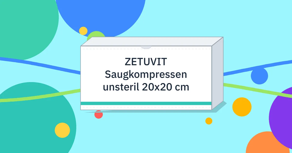 Symbolbild: Packung mit der Aufschrift ZETUVIT Saugkompressen unsteril 20x20 cm (PZN 09178722) – Verfügbarkeit und Bezug in Apotheken in Frankfurt am Main