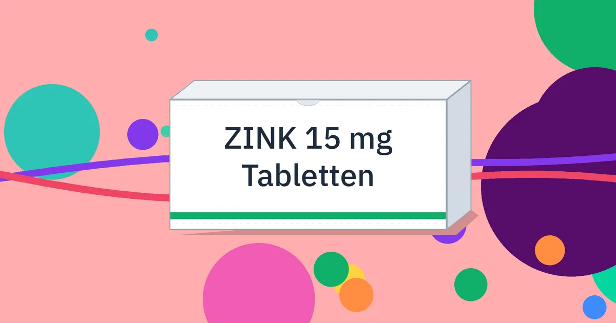 Symbolbild: Packung mit der Aufschrift ZINK 15 mg Tabletten (PZN 01355194) – Verfügbarkeit und Bezug in Apotheken in Frankfurt am Main