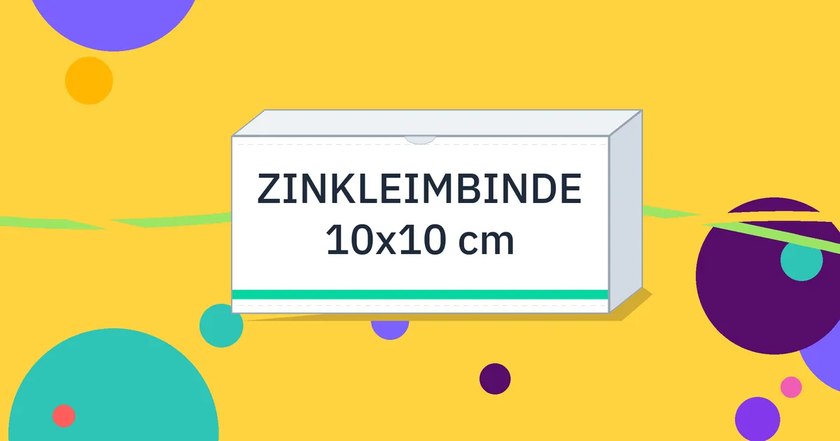 Symbolbild: Packung mit der Aufschrift ZINKLEIMBINDE 10x10 cm (PZN 01721196) – Verfügbarkeit und Bezug in Apotheken in Frankfurt am Main