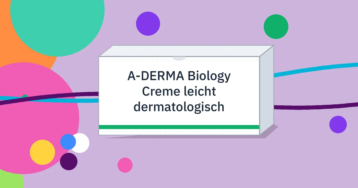 Symbolbild: Packung mit der Aufschrift A-DERMA Biology Creme leicht dermatologisch (PZN 16830838) – Verfügbarkeit und Bezug in Apotheken in Frankfurt am Main