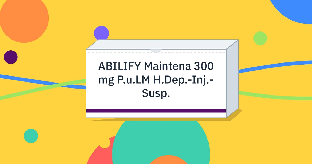 Symbolbild: Packung mit der Aufschrift ABILIFY Maintena 300 mg P.u.LM H.Dep.-Inj.-Susp. (PZN 11294476) – Verfügbarkeit und Bezug in Apotheken in Frankfurt am Main