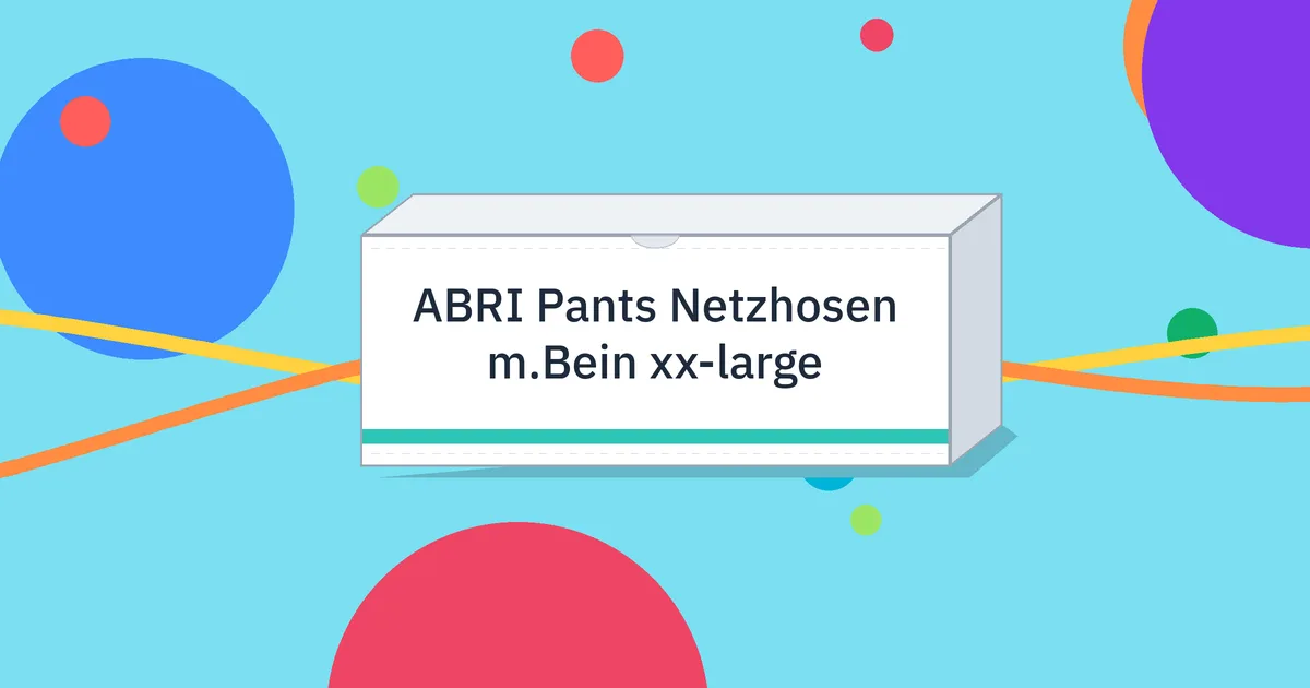 Symbolbild: Packung mit der Aufschrift ABRI Pants Netzhosen m.Bein xx-large (PZN 00112070) – Verfügbarkeit und Bezug in Apotheken in Frankfurt am Main