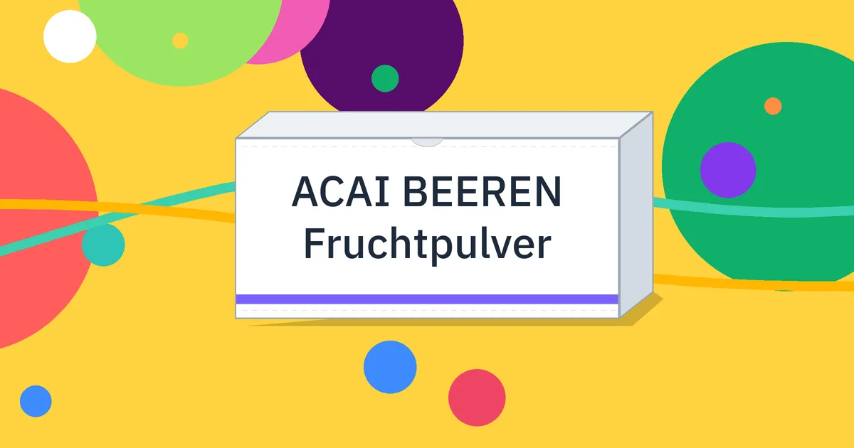 Symbolbild: Packung mit der Aufschrift ACAI BEEREN Fruchtpulver (PZN 09222038) – Verfügbarkeit und Bezug in Apotheken in Frankfurt am Main