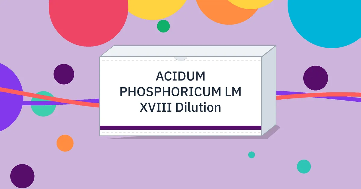 Symbolbild: Packung mit der Aufschrift ACIDUM PHOSPHORICUM LM XVIII Dilution (PZN 02667599) – Verfügbarkeit und Bezug in Apotheken in Frankfurt am Main