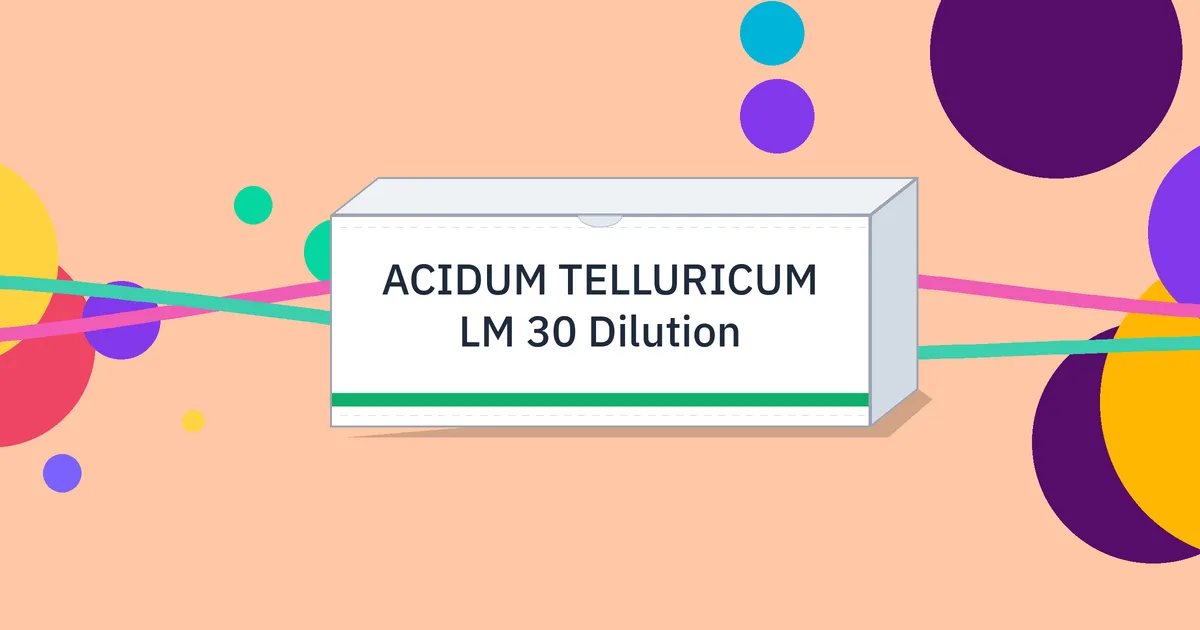 Symbolbild: Packung mit der Aufschrift ACIDUM TELLURICUM LM 30 Dilution (PZN 13288155) – Verfügbarkeit und Bezug in Apotheken in Frankfurt am Main