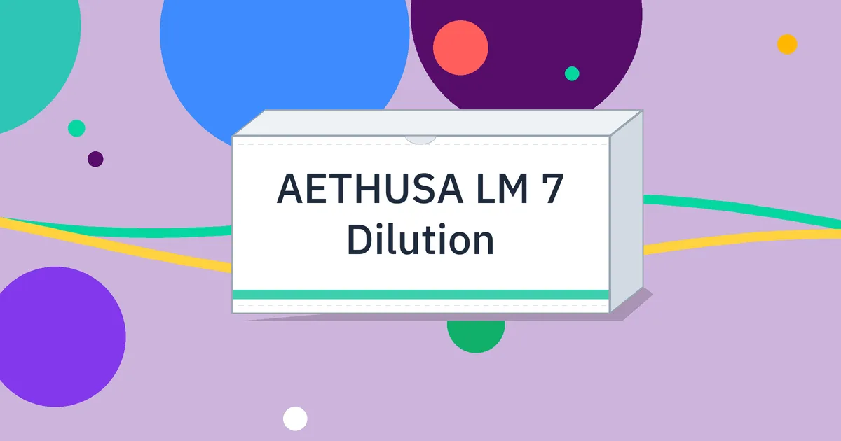 Symbolbild: Packung mit der Aufschrift AETHUSA LM 7 Dilution (PZN 12755761) – Verfügbarkeit und Bezug in Apotheken in Frankfurt am Main