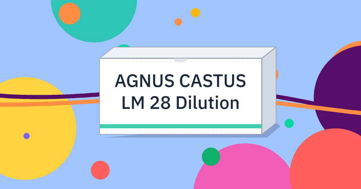 Symbolbild: Packung mit der Aufschrift AGNUS CASTUS LM 28 Dilution (PZN 13305480) – Verfügbarkeit und Bezug in Apotheken in Frankfurt am Main