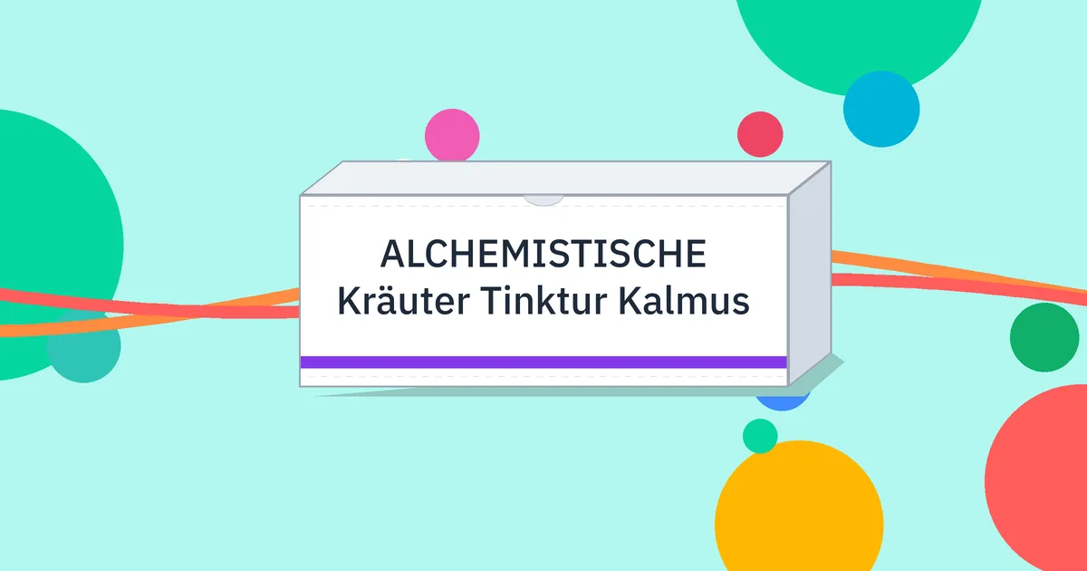 Symbolbild: Packung mit der Aufschrift ALCHEMISTISCHE Kräuter Tinktur Kalmus (PZN 12512745) – Verfügbarkeit und Bezug in Apotheken in Frankfurt am Main