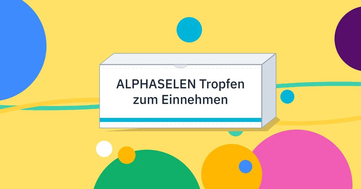 Symbolbild: Packung mit der Aufschrift ALPHASELEN Tropfen zum Einnehmen (PZN 01412070) – Verfügbarkeit und Bezug in Apotheken in Frankfurt am Main