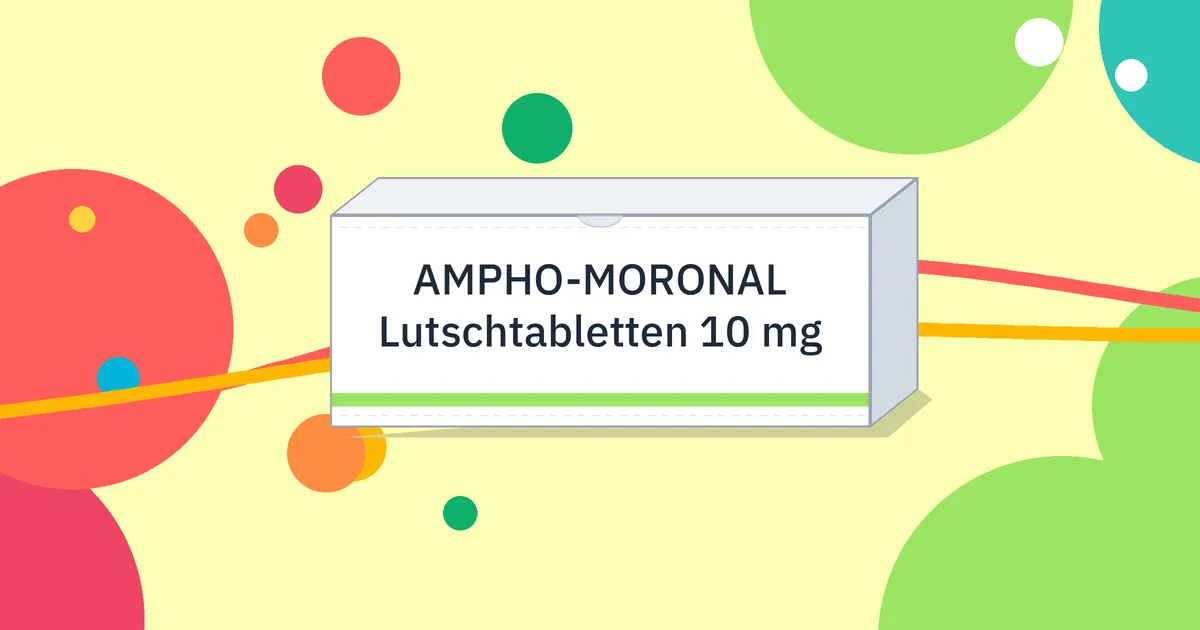 Symbolbild: Packung mit der Aufschrift AMPHO-MORONAL Lutschtabletten 10 mg (PZN 10012056) – Verfügbarkeit und Bezug in Apotheken in Frankfurt am Main