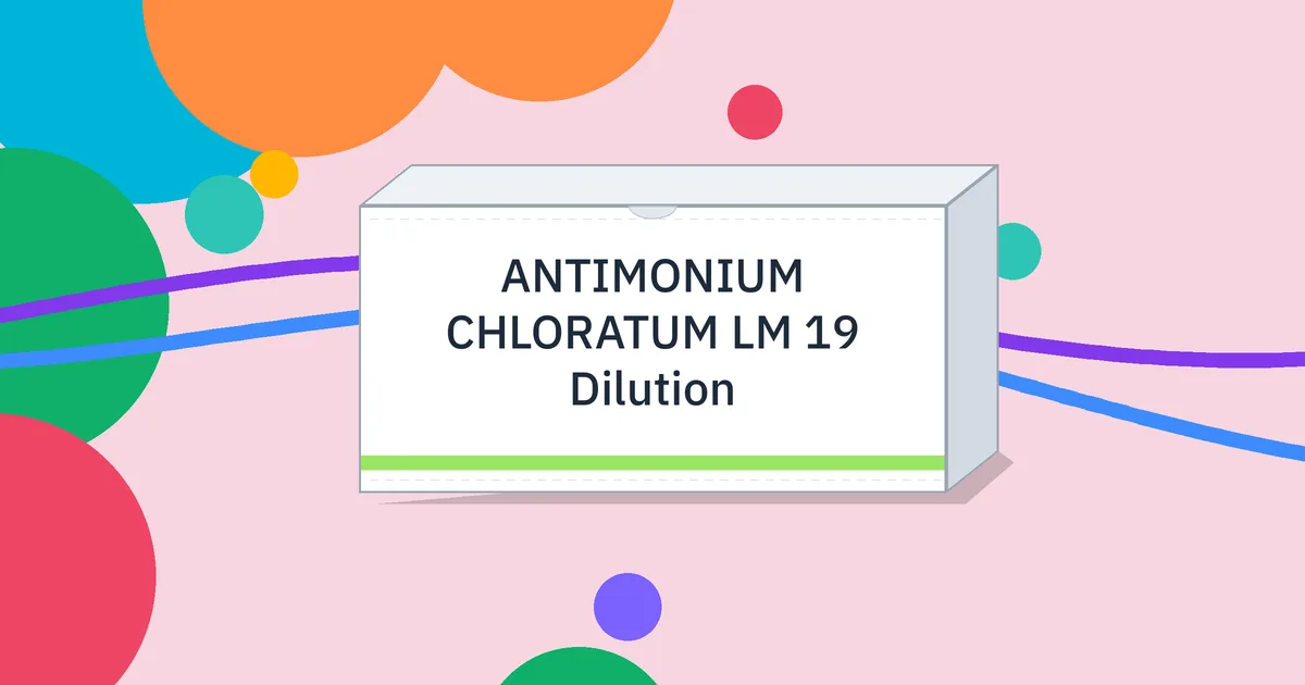 Symbolbild: Packung mit der Aufschrift ANTIMONIUM CHLORATUM LM 19 Dilution (PZN 13372714) – Verfügbarkeit und Bezug in Apotheken in Frankfurt am Main