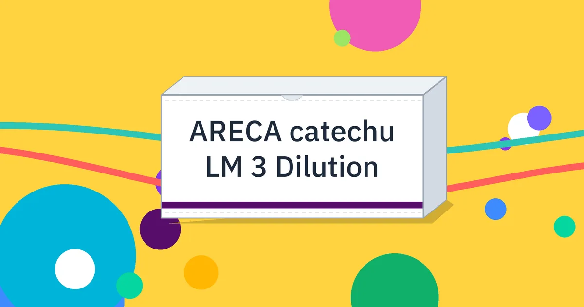 Symbolbild: Packung mit der Aufschrift ARECA catechu LM 3 Dilution (PZN 13388230) – Verfügbarkeit und Bezug in Apotheken in Frankfurt am Main
