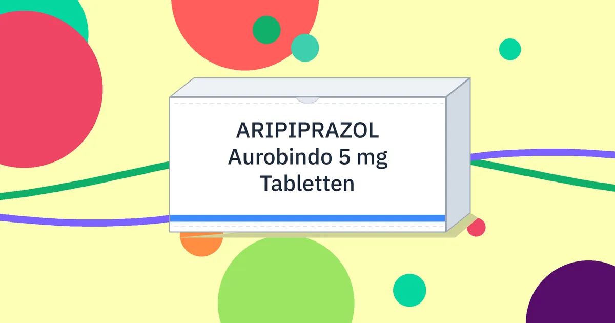 Symbolbild: Packung mit der Aufschrift ARIPIPRAZOL Aurobindo 5 mg Tabletten (PZN 11295866) – Verfügbarkeit und Bezug in Apotheken in Frankfurt am Main