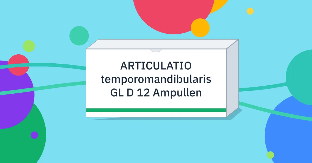 Symbolbild: Packung mit der Aufschrift ARTICULATIO temporomandibularis GL D 12 Ampullen (PZN 02908212) – Verfügbarkeit und Bezug in Apotheken in Frankfurt am Main