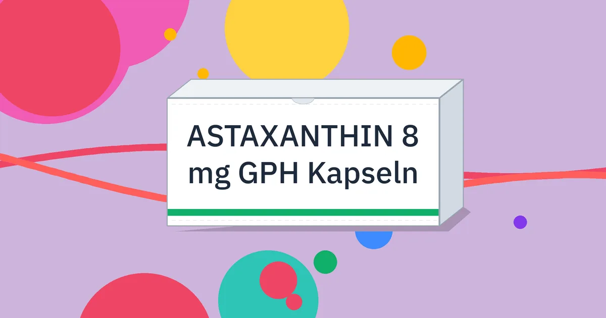 Symbolbild: Packung mit der Aufschrift ASTAXANTHIN 8 mg GPH Kapseln (PZN 16514787) – Verfügbarkeit und Bezug in Apotheken in Frankfurt am Main