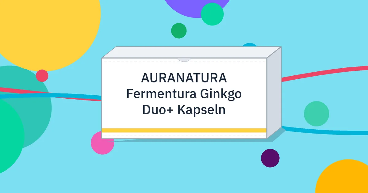Symbolbild: Packung mit der Aufschrift AURANATURA Fermentura Ginkgo Duo+ Kapseln (PZN 19635669) – Verfügbarkeit und Bezug in Apotheken in Frankfurt am Main