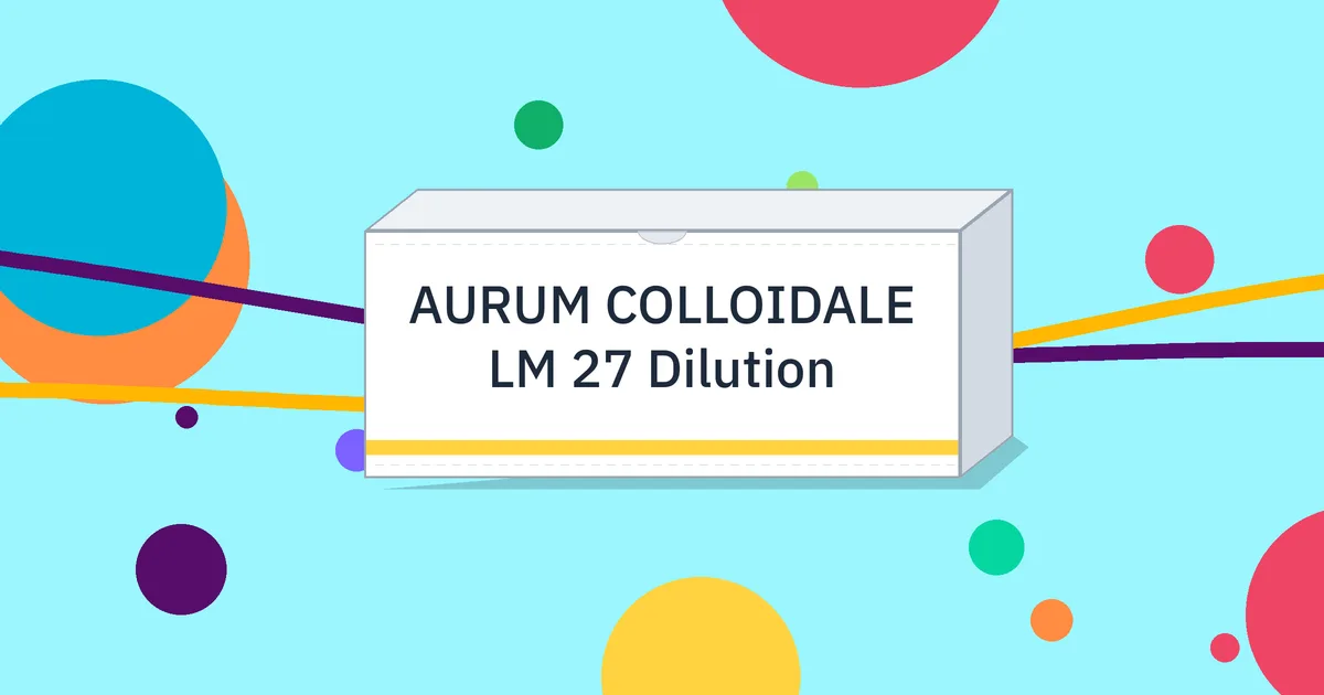 Symbolbild: Packung mit der Aufschrift AURUM COLLOIDALE LM 27 Dilution (PZN 12784403) – Verfügbarkeit und Bezug in Apotheken in Frankfurt am Main