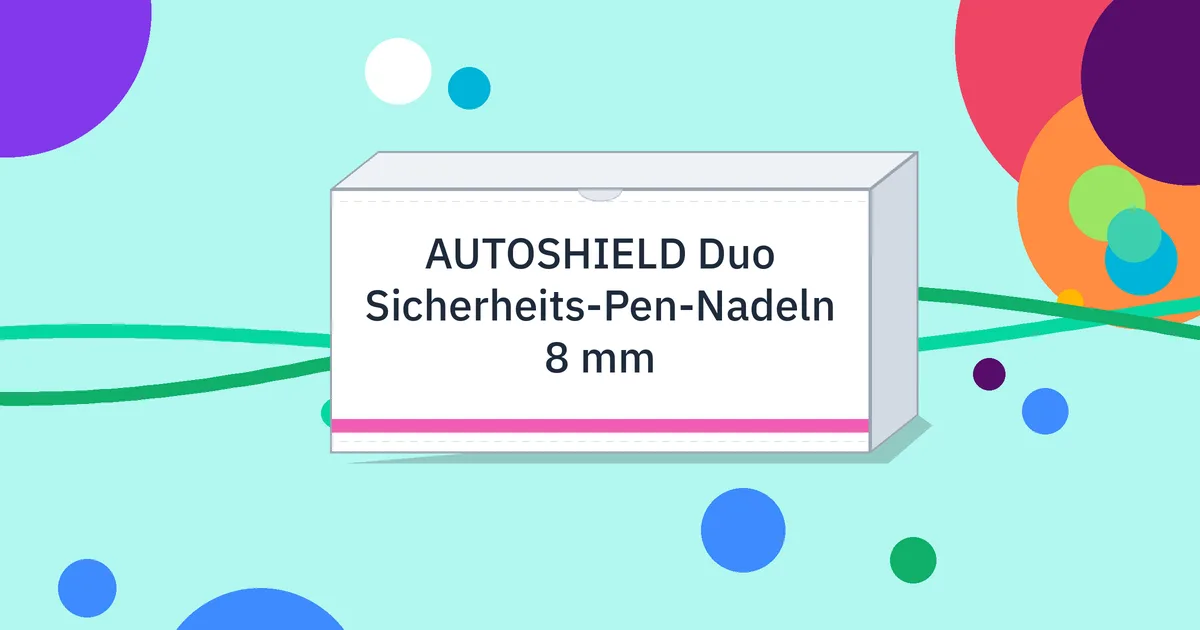 Symbolbild: Packung mit der Aufschrift AUTOSHIELD Duo Sicherheits-Pen-Nadeln 8 mm (PZN 20869651) – Verfügbarkeit und Bezug in Apotheken in Frankfurt am Main