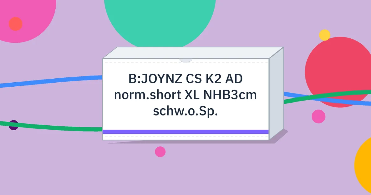 Symbolbild: Packung mit der Aufschrift B:JOYNZ CS K2 AD norm.short XL NHB3cm schw.o.Sp. (PZN 20527442) – Verfügbarkeit und Bezug in Apotheken in Frankfurt am Main