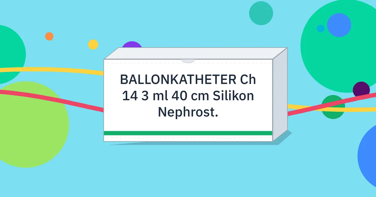 Symbolbild: Packung mit der Aufschrift BALLONKATHETER Ch 14 3 ml 40 cm Silikon Nephrost. (PZN 00786638) – Verfügbarkeit und Bezug in Apotheken in Frankfurt am Main