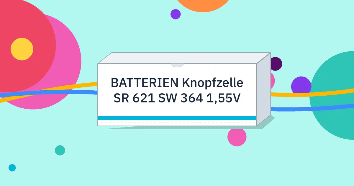 Symbolbild: Packung mit der Aufschrift BATTERIEN Knopfzelle SR 621 SW 364 1,55V (PZN 00684783) – Verfügbarkeit und Bezug in Apotheken in Frankfurt am Main