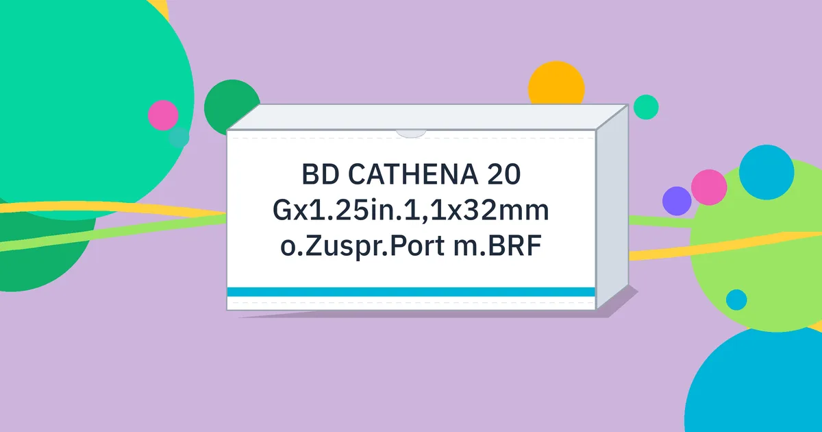 Symbolbild: Packung mit der Aufschrift BD CATHENA 20 Gx1.25in.1,1x32mm o.Zuspr.Port m.BRF (PZN 16910543) – Verfügbarkeit und Bezug in Apotheken in Frankfurt am Main