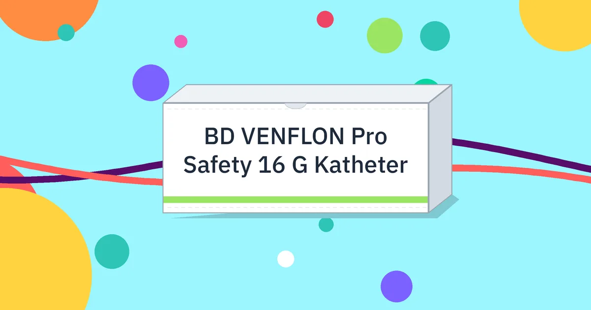 Symbolbild: Packung mit der Aufschrift BD VENFLON Pro Safety 16 G Katheter (PZN 11124024) – Verfügbarkeit und Bezug in Apotheken in Frankfurt am Main
