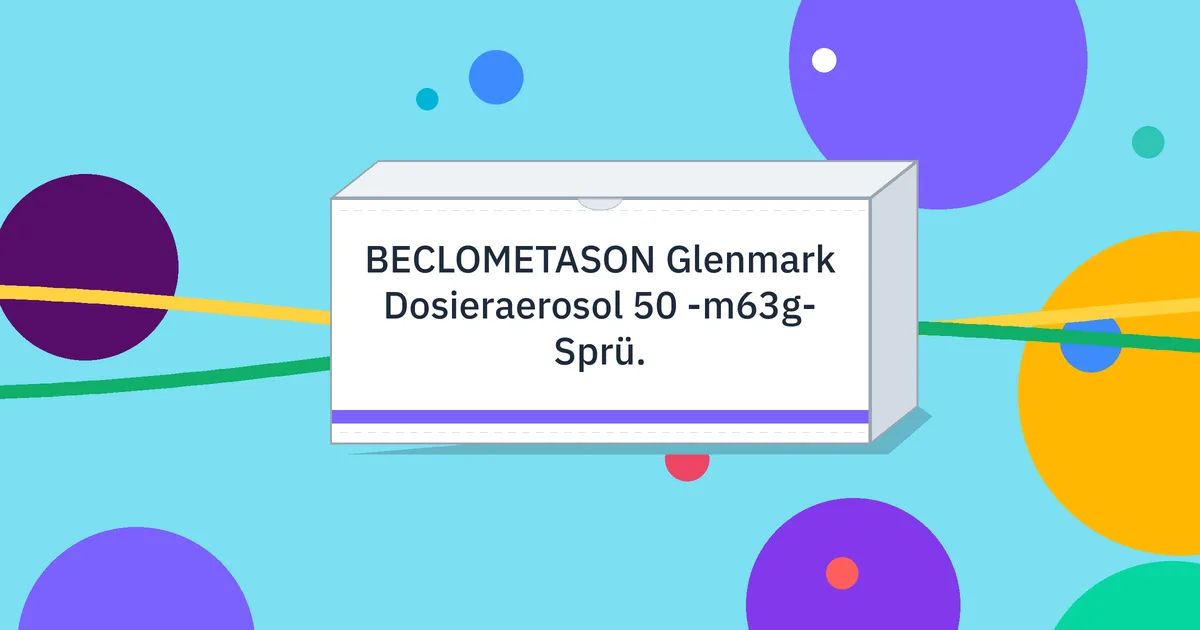 Symbolbild: Packung mit der Aufschrift BECLOMETASON Glenmark Dosieraerosol 50 -m63g-Sprü. (PZN 16894146) – Verfügbarkeit und Bezug in Apotheken in Frankfurt am Main