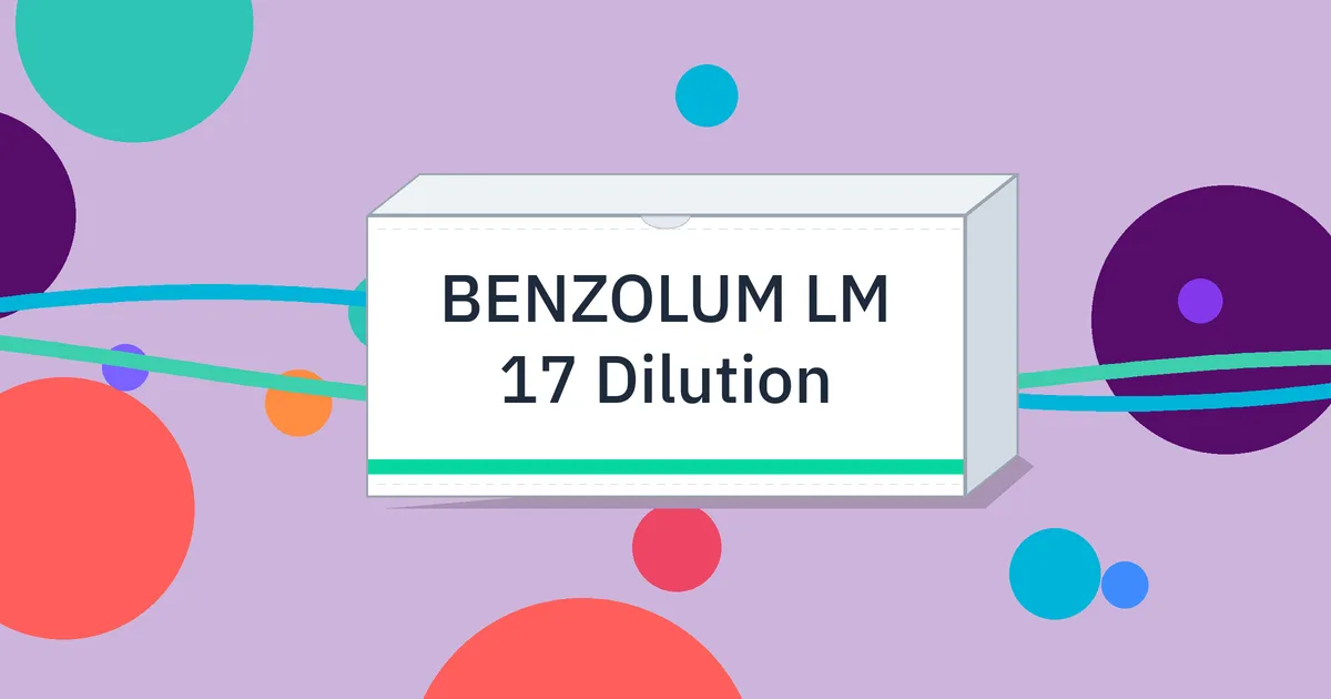 Symbolbild: Packung mit der Aufschrift BENZOLUM LM 17 Dilution (PZN 12792532) – Verfügbarkeit und Bezug in Apotheken in Frankfurt am Main