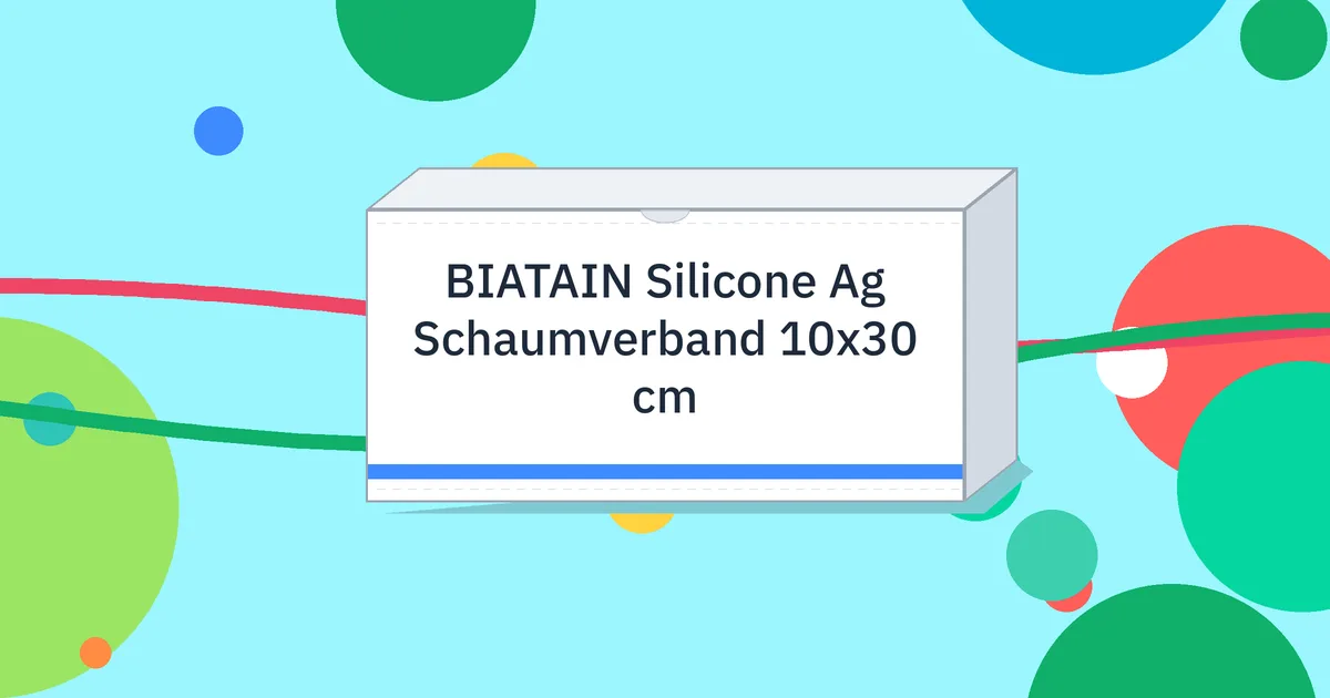 Symbolbild: Packung mit der Aufschrift BIATAIN Silicone Ag Schaumverband 10x30 cm (PZN 13704524) – Verfügbarkeit und Bezug in Apotheken in Frankfurt am Main