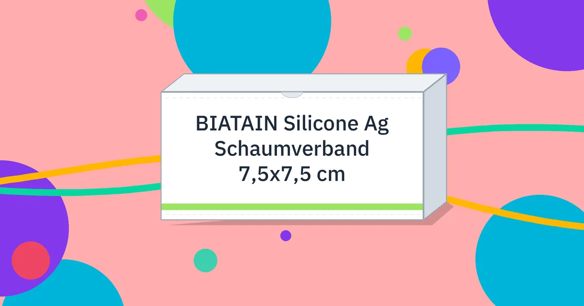 Symbolbild: Packung mit der Aufschrift BIATAIN Silicone Ag Schaumverband 7,5x7,5 cm (PZN 18123080) – Verfügbarkeit und Bezug in Apotheken in Frankfurt am Main