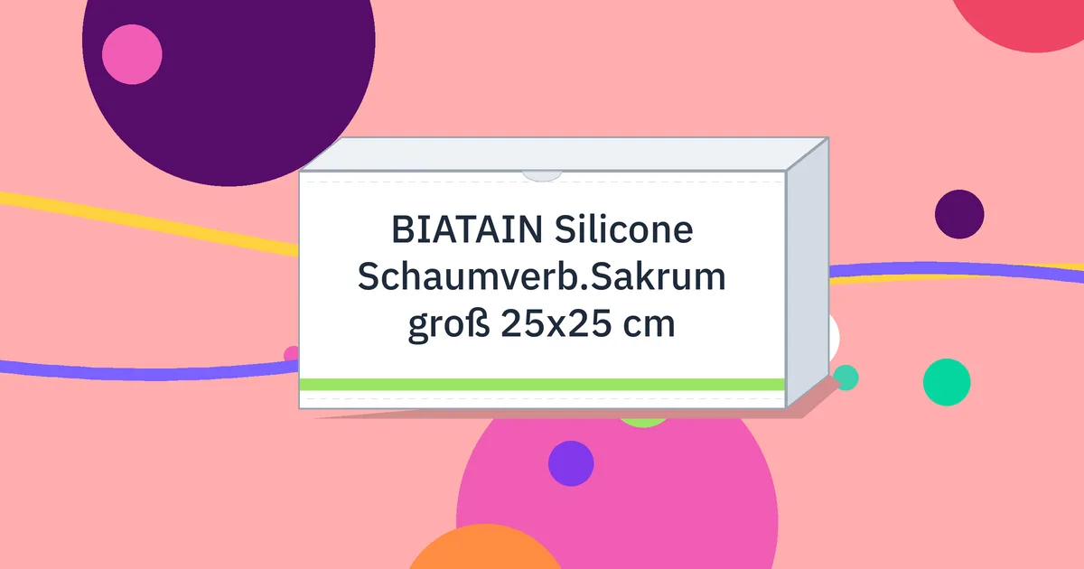 Symbolbild: Packung mit der Aufschrift BIATAIN Silicone Schaumverb.Sakrum groß 25x25 cm (PZN 18758909) – Verfügbarkeit und Bezug in Apotheken in Frankfurt am Main
