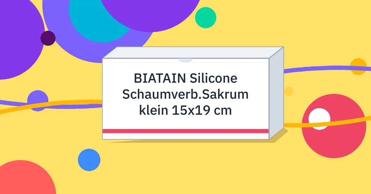 Symbolbild: Packung mit der Aufschrift BIATAIN Silicone Schaumverb.Sakrum klein 15x19 cm (PZN 19348154) – Verfügbarkeit und Bezug in Apotheken in Frankfurt am Main