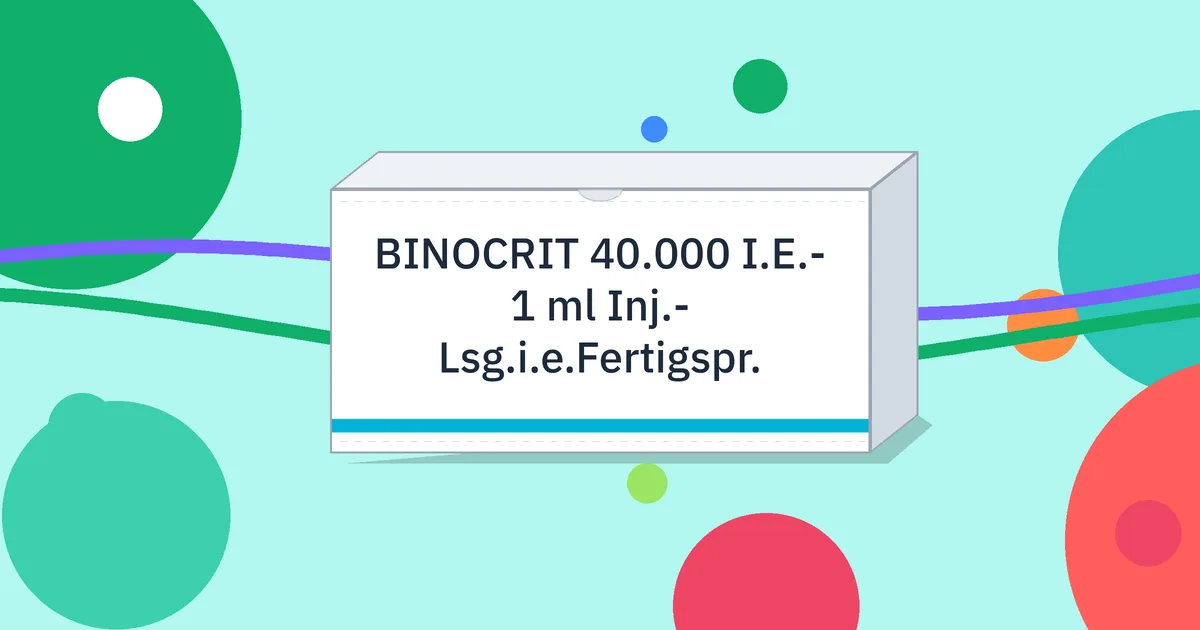 Symbolbild: Packung mit der Aufschrift BINOCRIT 40.000 I.E.-1 ml Inj.-Lsg.i.e.Fertigspr. (PZN 11314374) – Verfügbarkeit und Bezug in Apotheken in Frankfurt am Main