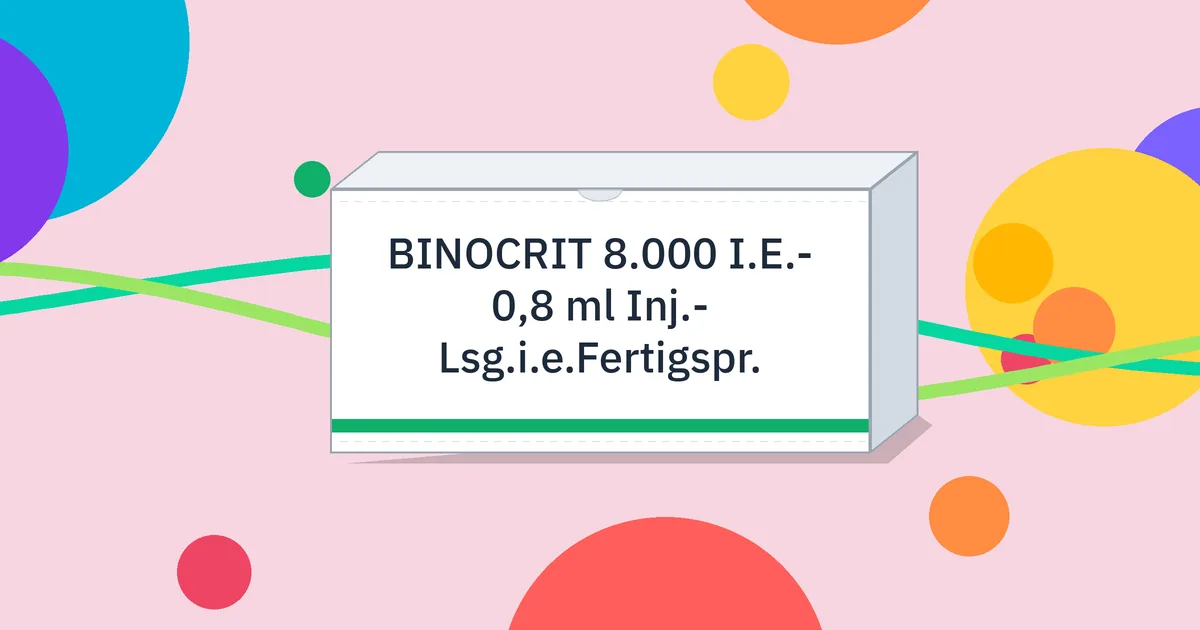 Symbolbild: Packung mit der Aufschrift BINOCRIT 8.000 I.E.-0,8 ml Inj.-Lsg.i.e.Fertigspr. (PZN 16236259) – Verfügbarkeit und Bezug in Apotheken in Frankfurt am Main