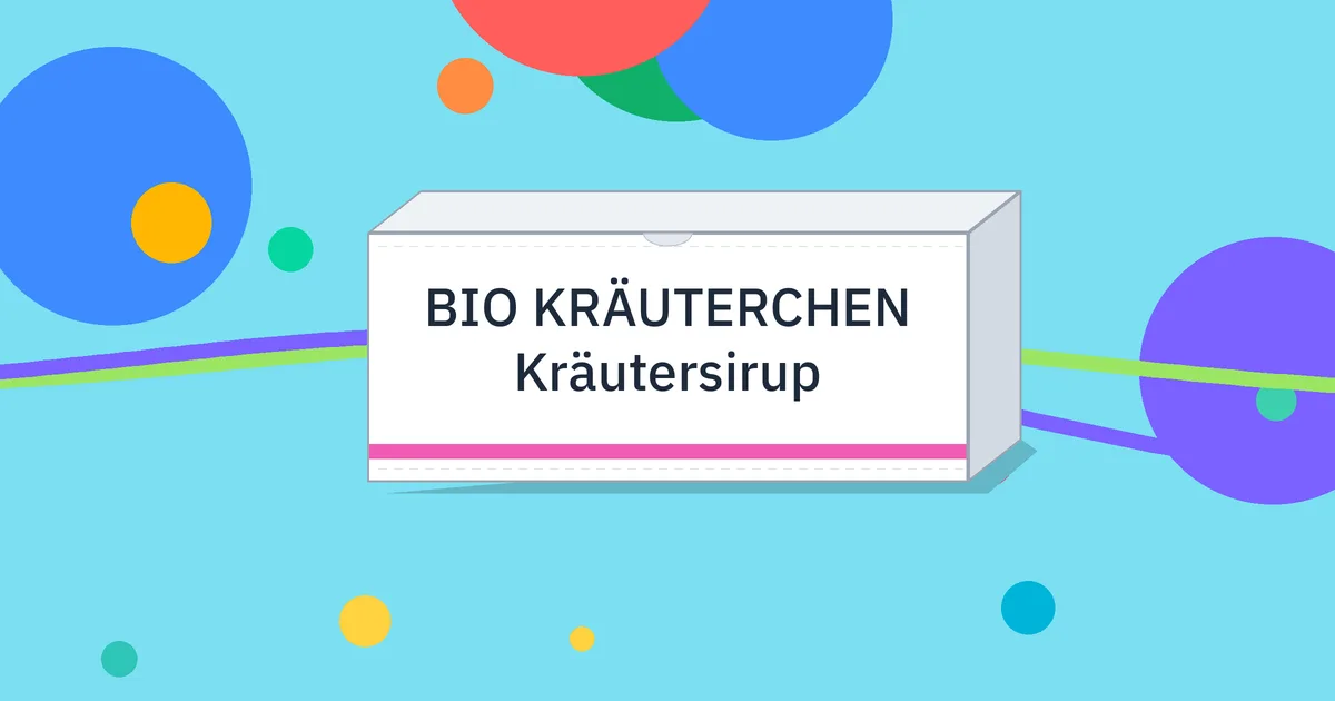 Symbolbild: Packung mit der Aufschrift BIO KRÄUTERCHEN Kräutersirup (PZN 12516855) – Verfügbarkeit und Bezug in Apotheken in Frankfurt am Main
