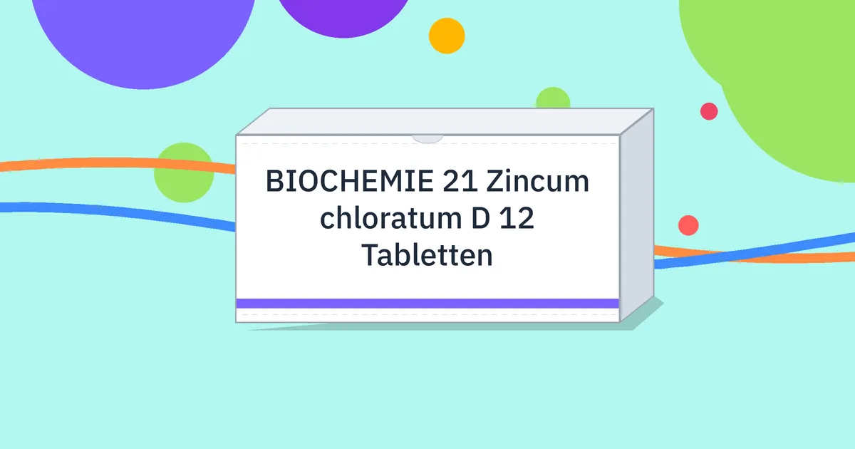 Symbolbild: Packung mit der Aufschrift BIOCHEMIE 21 Zincum chloratum D 12 Tabletten (PZN 04325207) – Verfügbarkeit und Bezug in Apotheken in Frankfurt am Main