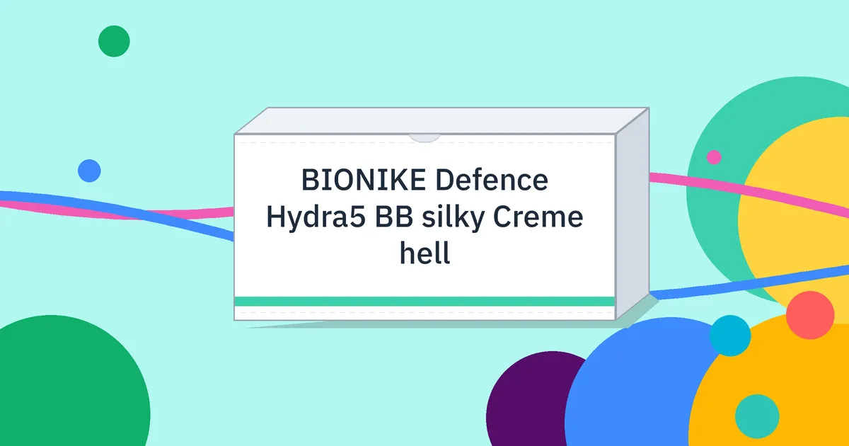 Symbolbild: Packung mit der Aufschrift BIONIKE Defence Hydra5 BB silky Creme hell (PZN 15383538) – Verfügbarkeit und Bezug in Apotheken in Frankfurt am Main