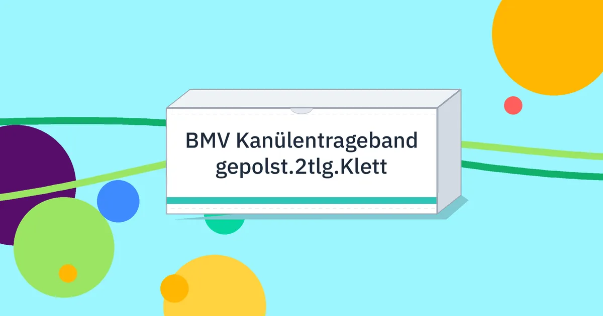 Symbolbild: Packung mit der Aufschrift BMV Kanülentrageband gepolst.2tlg.Klett (PZN 16851929) – Verfügbarkeit und Bezug in Apotheken in Frankfurt am Main