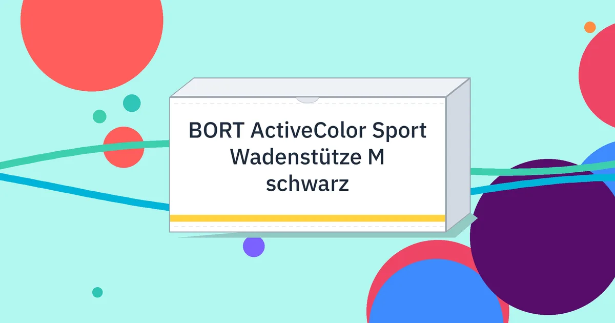 Symbolbild: Packung mit der Aufschrift BORT ActiveColor Sport Wadenstütze M schwarz (PZN 15256099) – Verfügbarkeit und Bezug in Apotheken in Frankfurt am Main