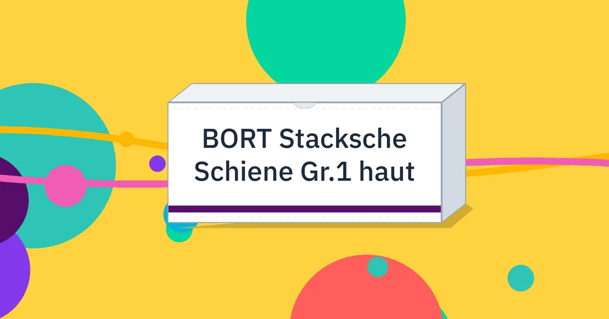Symbolbild: Packung mit der Aufschrift BORT Stacksche Schiene Gr.1 haut (PZN 02733209) – Verfügbarkeit und Bezug in Apotheken in Frankfurt am Main