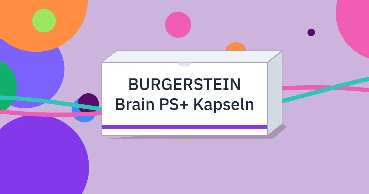 Symbolbild: Packung mit der Aufschrift BURGERSTEIN Brain PS+ Kapseln (PZN 20514416) – Verfügbarkeit und Bezug in Apotheken in Frankfurt am Main
