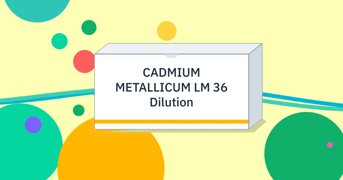 Symbolbild: Packung mit der Aufschrift CADMIUM METALLICUM LM 36 Dilution (PZN 13400646) – Verfügbarkeit und Bezug in Apotheken in Frankfurt am Main