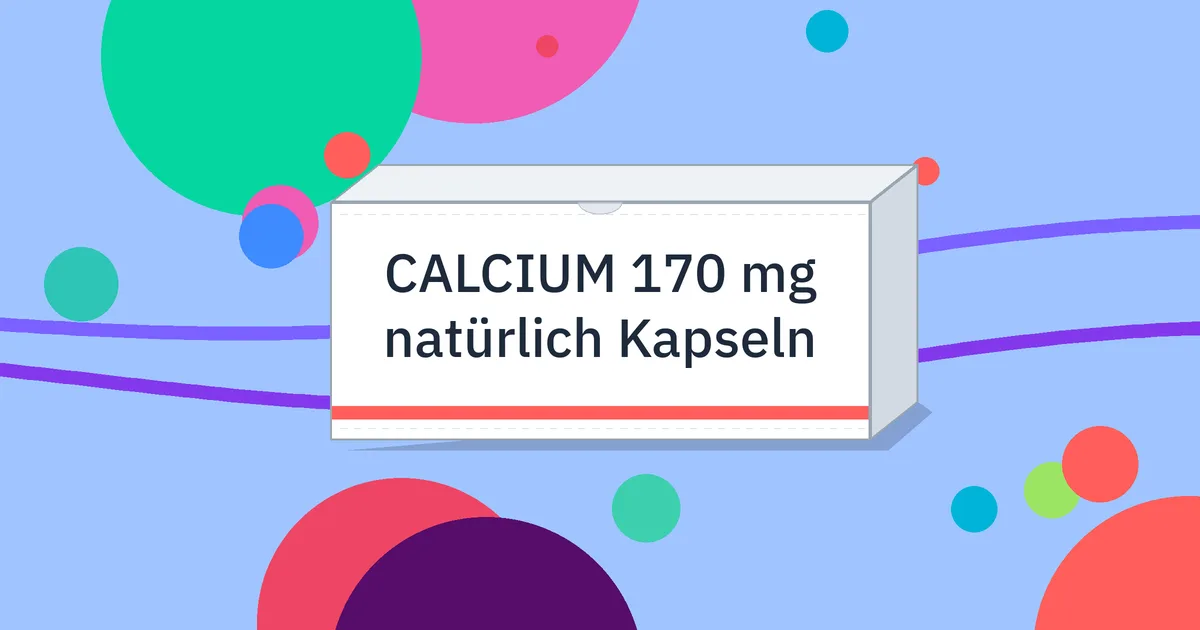 Symbolbild: Packung mit der Aufschrift CALCIUM 170 mg natürlich Kapseln (PZN 11016323) – Verfügbarkeit und Bezug in Apotheken in Frankfurt am Main