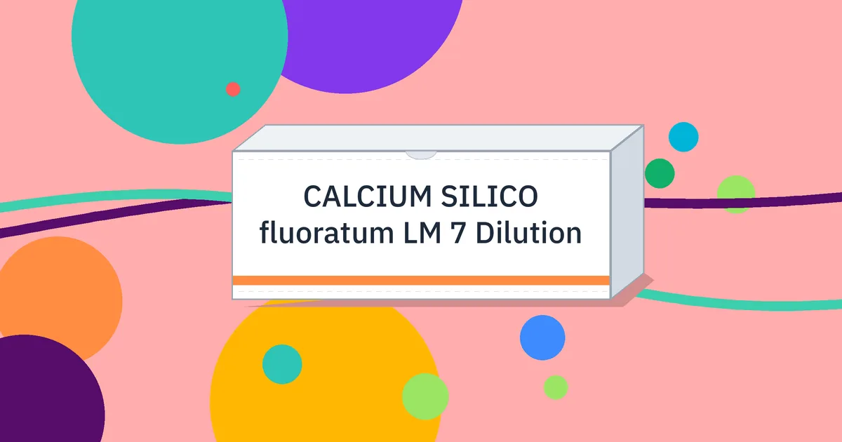 Symbolbild: Packung mit der Aufschrift CALCIUM SILICO fluoratum LM 7 Dilution (PZN 12806033) – Verfügbarkeit und Bezug in Apotheken in Frankfurt am Main