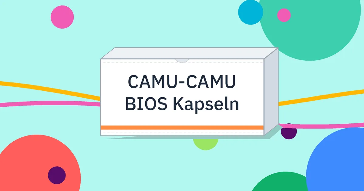 Symbolbild: Packung mit der Aufschrift CAMU-CAMU BIOS Kapseln (PZN 00967185) – Verfügbarkeit und Bezug in Apotheken in Frankfurt am Main