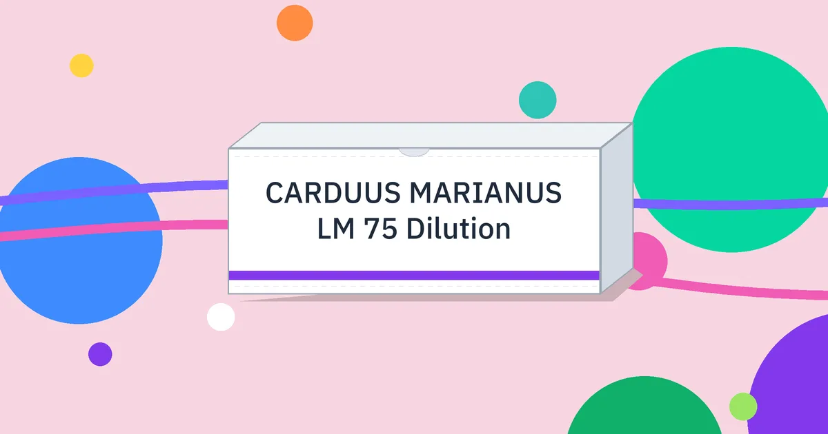 Symbolbild: Packung mit der Aufschrift CARDUUS MARIANUS LM 75 Dilution (PZN 12811005) – Verfügbarkeit und Bezug in Apotheken in Frankfurt am Main