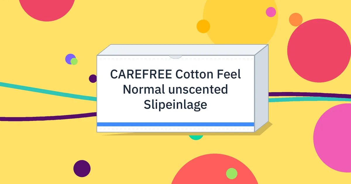 Symbolbild: Packung mit der Aufschrift CAREFREE Cotton Feel Normal unscented Slipeinlage (PZN 18456025) – Verfügbarkeit und Bezug in Apotheken in Frankfurt am Main