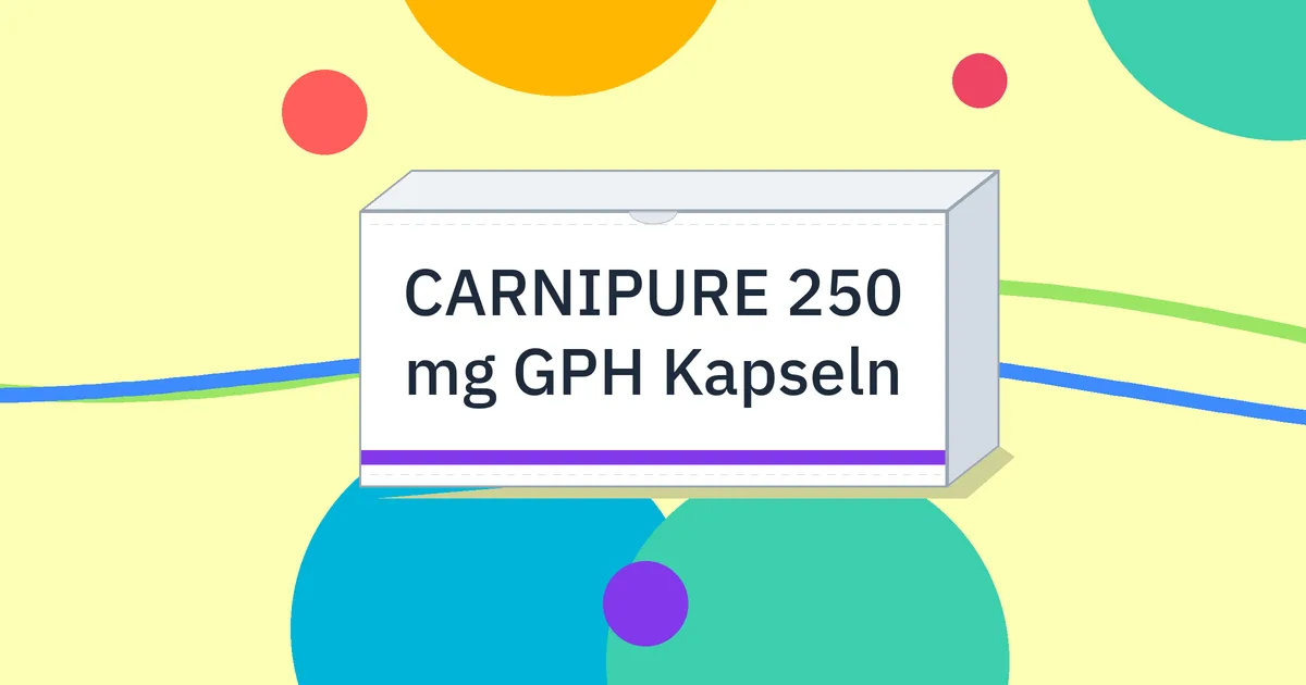 Symbolbild: Packung mit der Aufschrift CARNIPURE 250 mg GPH Kapseln (PZN 09115443) – Verfügbarkeit und Bezug in Apotheken in Frankfurt am Main